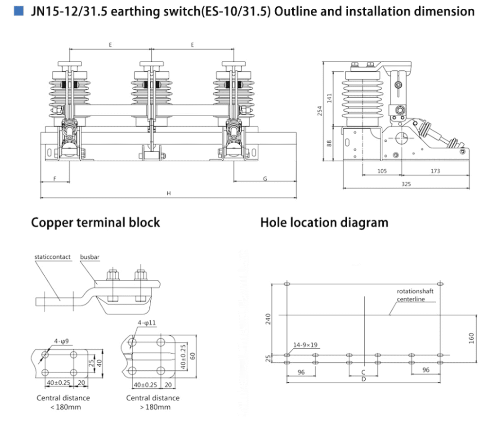 JN15-12 indoor 12KV HV earthing switch for switchgear 12 KV HV ground ...